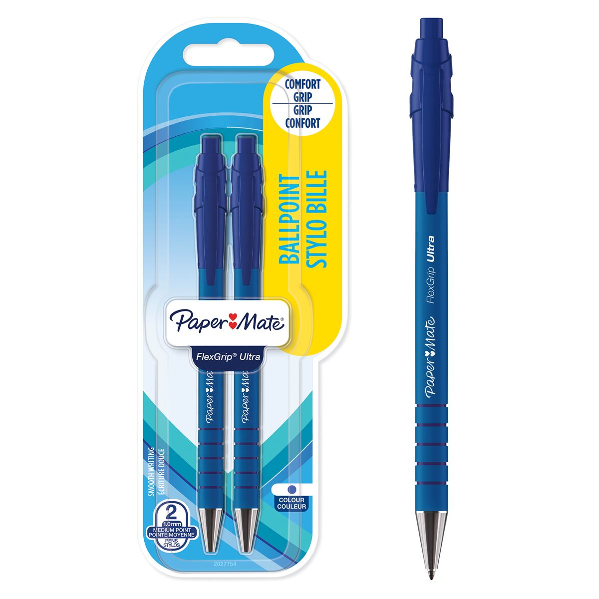 Paper Mate Flexgrip Ultra Retractable Ballpoint Pens - Blue Ink - Pack ...