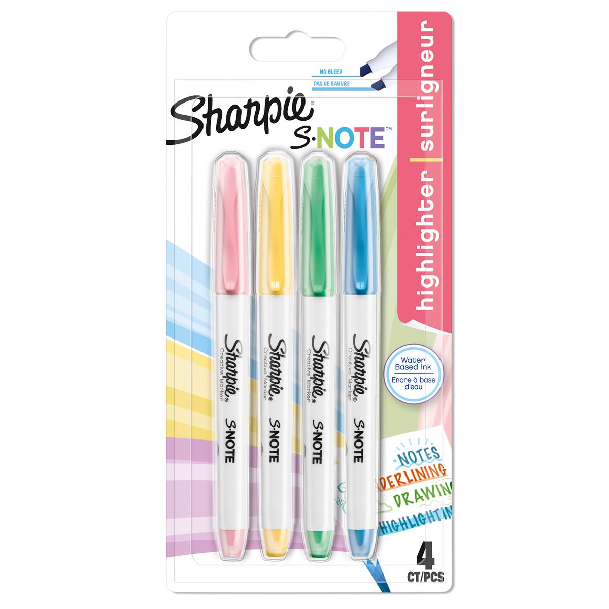 Sharpie S-Note Pastel Highlighters - Pack of 4 | Executive Pens Direct