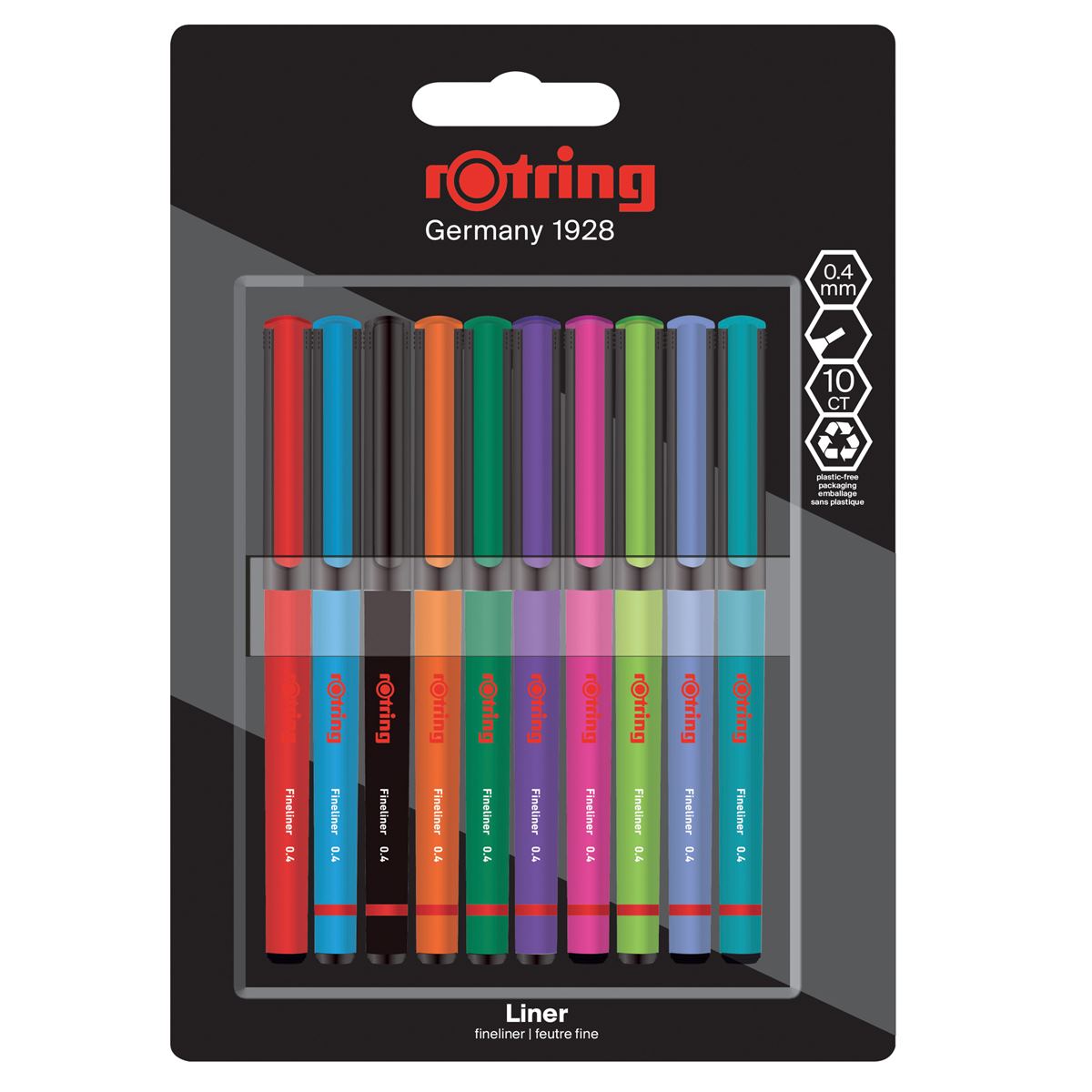 Rotring Liner Fineliner Pens 0.4 mm - Pack of 10 | Executive Pens Direct