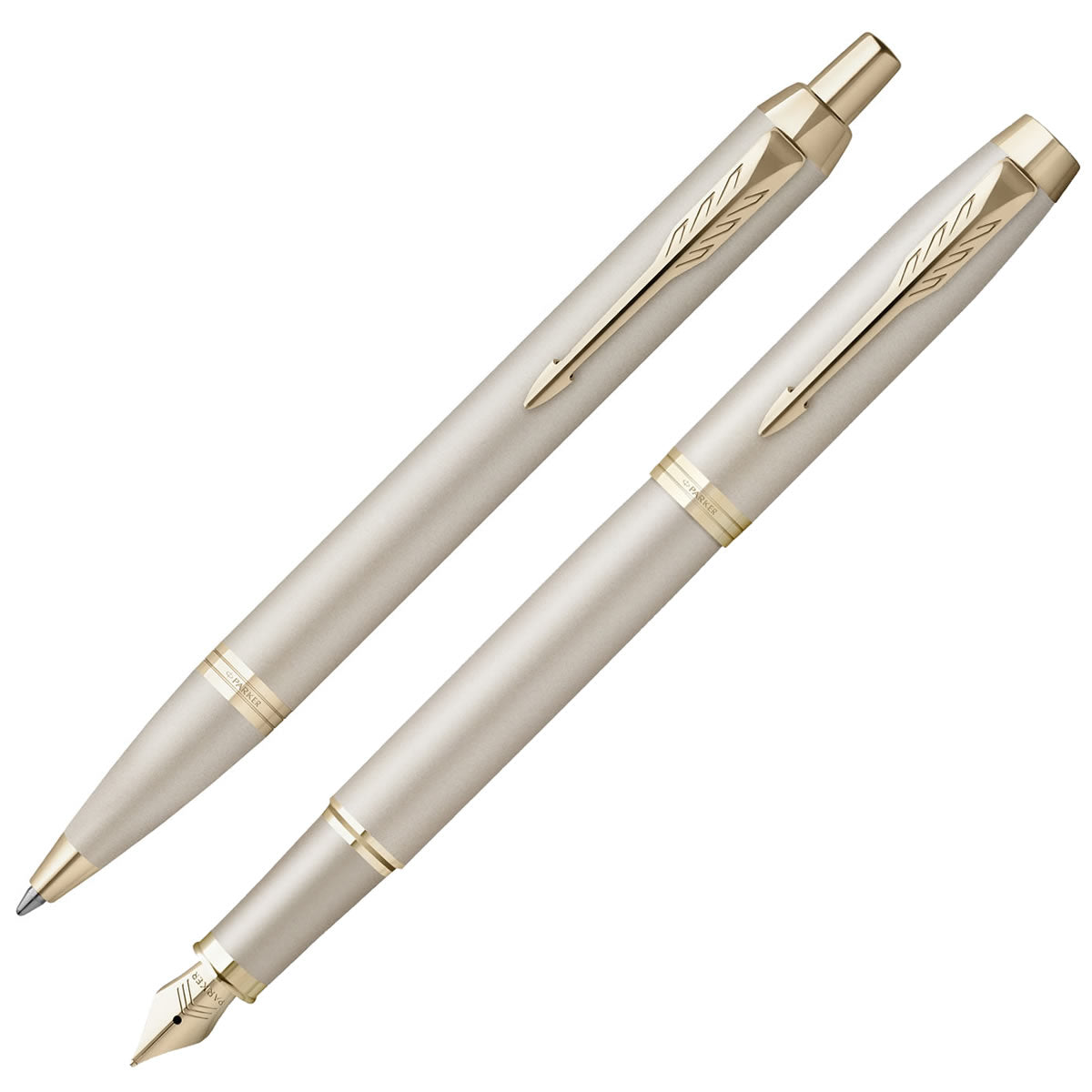 Parker IM Monochrome Champagne Ballpoint & Fountain Pen Set | Executive ...