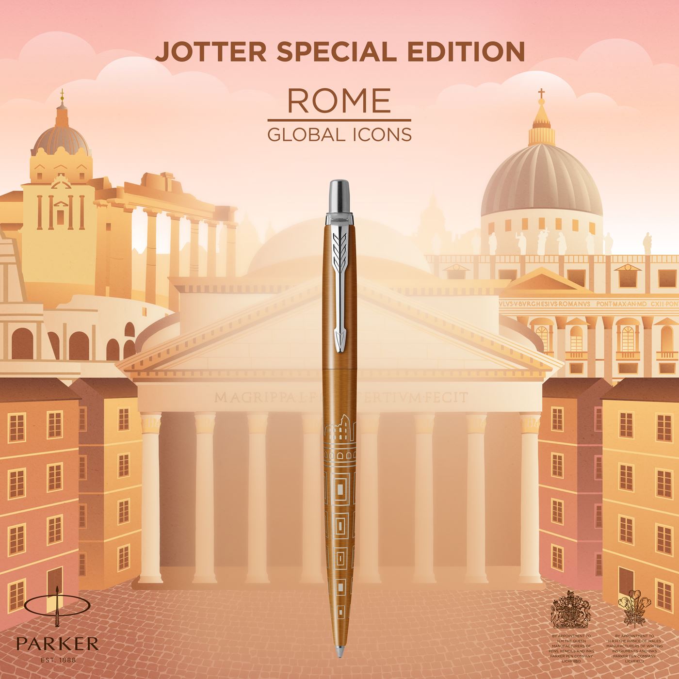 Parker Jotter Special Edition Global Icons: Rome Bronze Ballpoint Pen | Executive Pens Direct