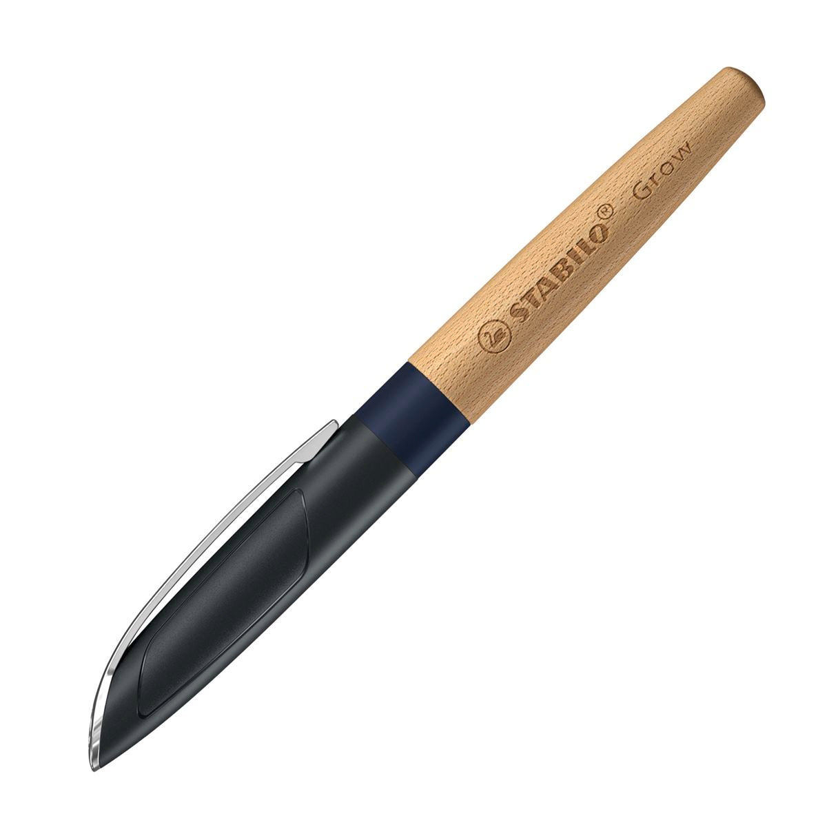 STABILO Grow Climate-Neutral Fountain Pen - Blueberry Blue/Beech Wood ...