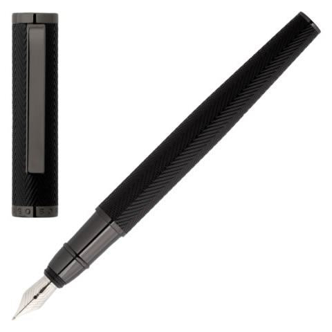 Hugo Boss Formation Herringbone Gunmetal Fountain Pen | Executive Pens ...